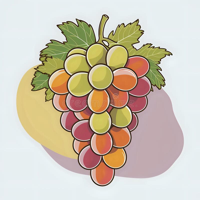 Stylized Illustration of a Grape Cluster Stock Illustration ...