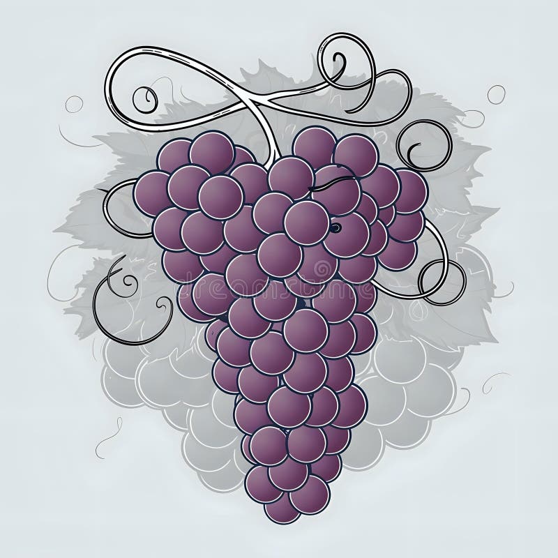 Stylized Illustration of a Grape Cluster Stock Illustration ...