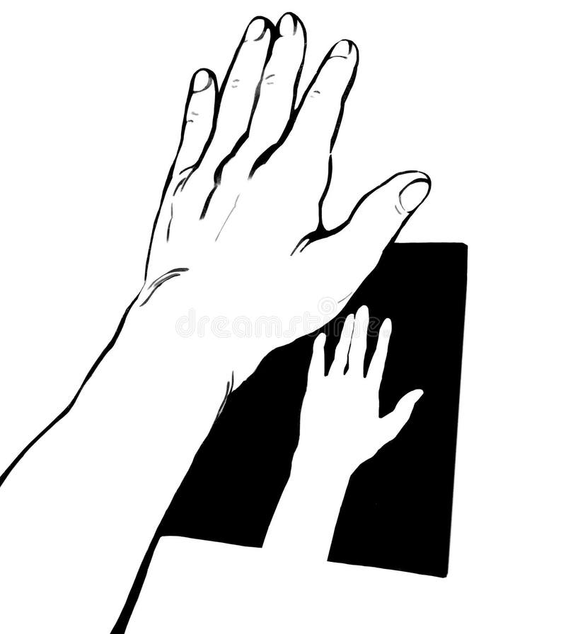 Stylized Illustration of Hand Silhouette Hovering Above Black ...