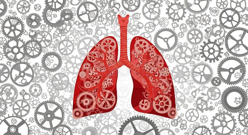 A Stylized Illustration of the Human Lungs, Represented As a Complex ...