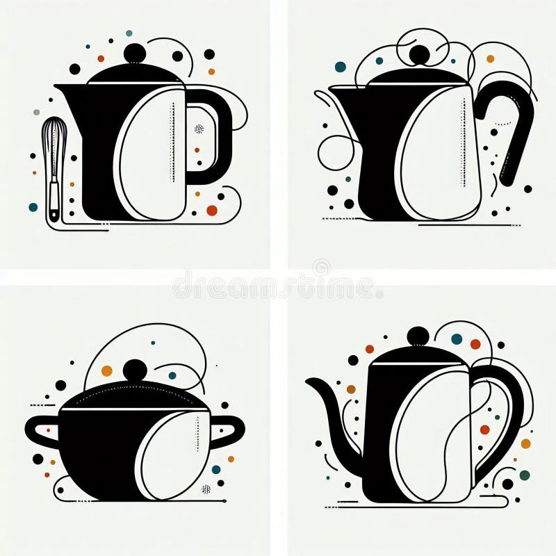 Stylized Illustration of Kitchenware. Stock Illustration - Illustration ...