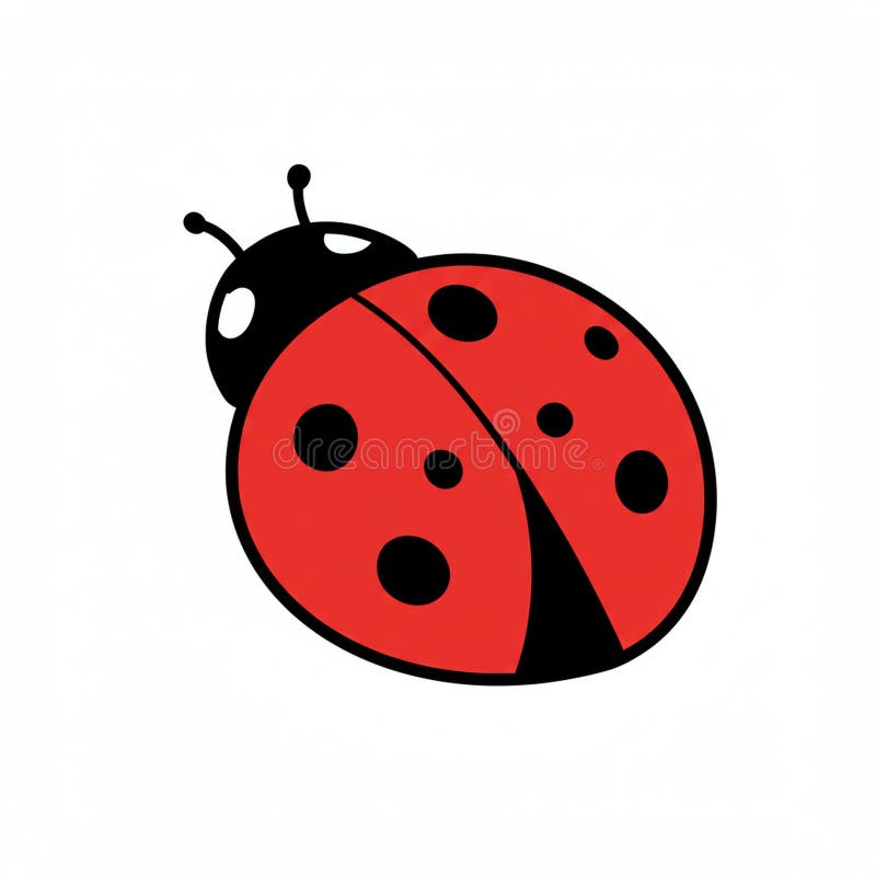 Stylized Illustration of a Ladybug Featuring a Bright Red Body with ...