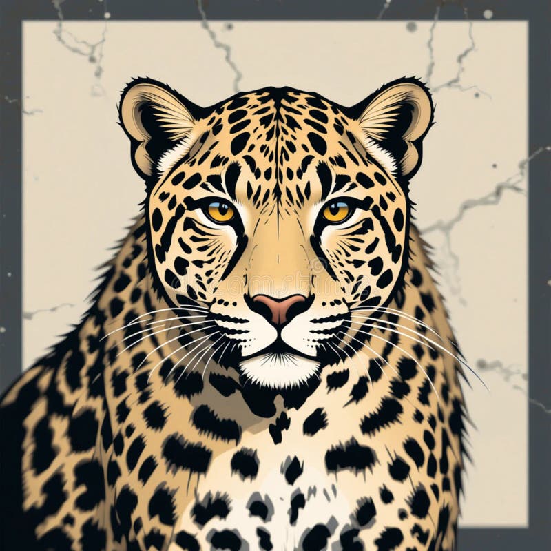 A Stylized Illustration of a Leopard Features Vector Stock Illustration - Illustration of ...