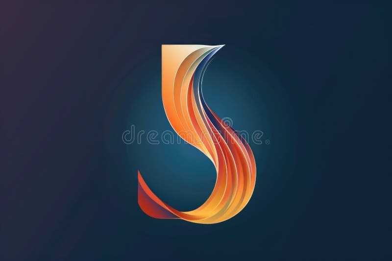 A Stylized Illustration of the Letter S Formed by Colorful Lines Stock ...