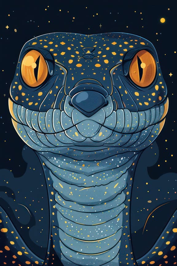 Cosmic Serpent: Mystical Creature of the Night Sky Stock Illustration ...