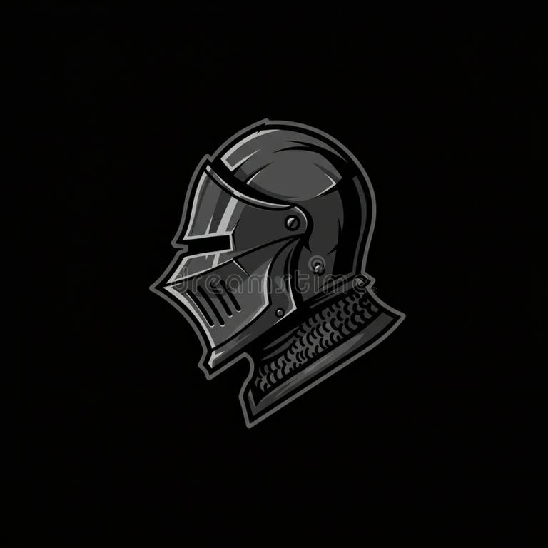 Stylized Illustration of a Medieval Knight S Helmet in Profile ...