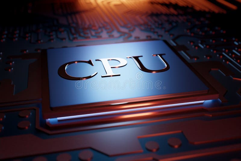 Stylized Illustration of a Microprocessor Chip Stock Illustration ...