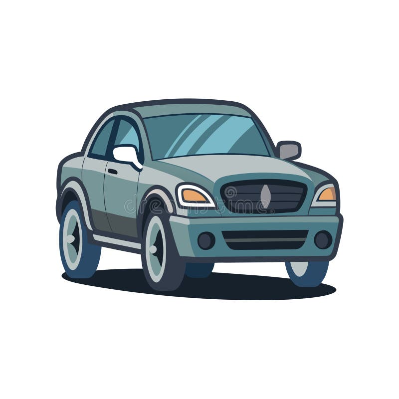 Stylized Illustration of a Modern Blue SUV Car Stock Illustration ...