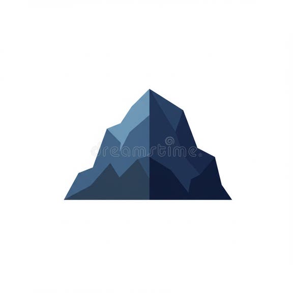 Stylized Illustration of a Mountain with Sharp, Angular Shapes in ...