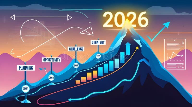 2026New Year Future Nice Growth Stock Illustration - Illustration of ...