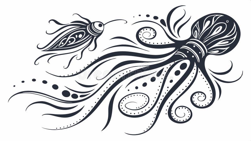 Stylized Octopus Illustration, Sea Creature and Design Element Vector ...