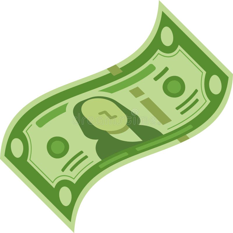 Stylized Illustration of a One Hundred Dollar Bill is Waving Gently ...