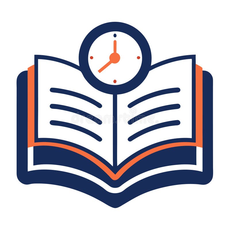 Book and Clock Illustration: Time Management, Education, Learning ...