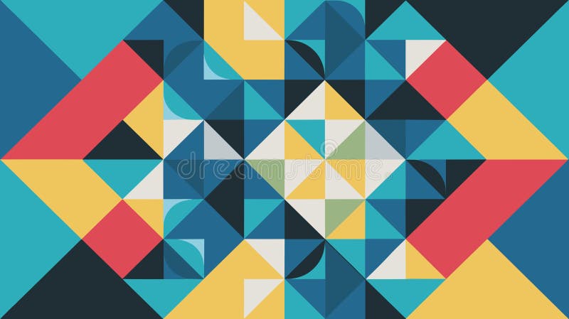 Stylized Illustration of Paper Collage in Geometric Pattern. Stock ...
