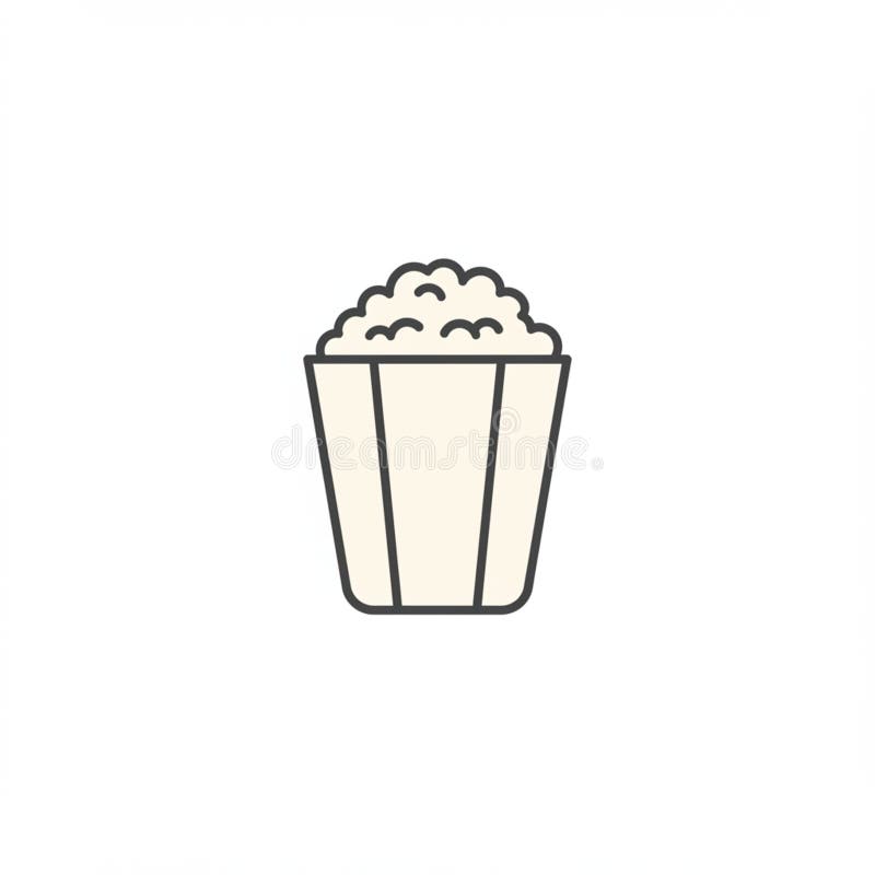 Stylized Illustration of a Popcorn Bucket with a Simplistic Design. the ...