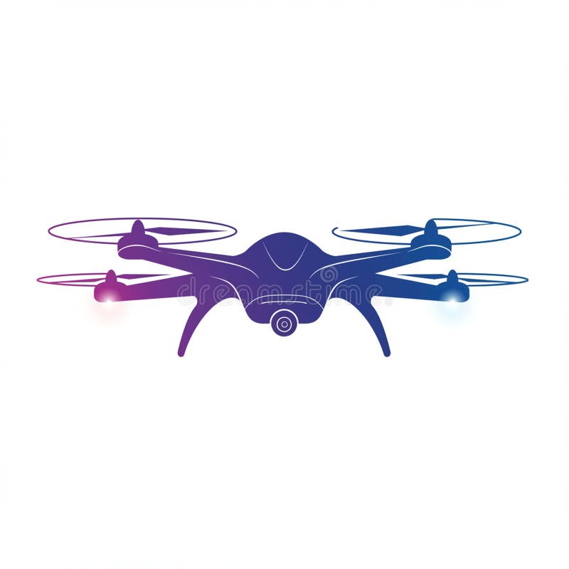 Stylized Illustration of a Quadcopter Drone with Four Rotary Blades ...