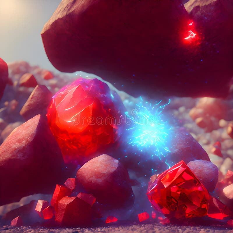 Red Crystal Landscape stock illustration. Illustration of blue - 301344436