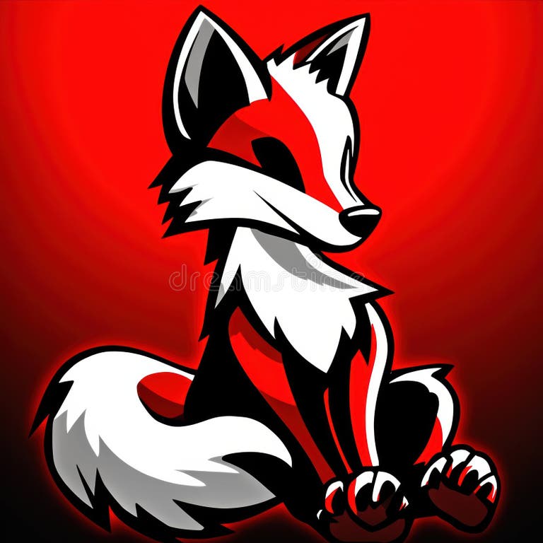 Fiery Fox Mascot Design stock illustration. Illustration of black ...