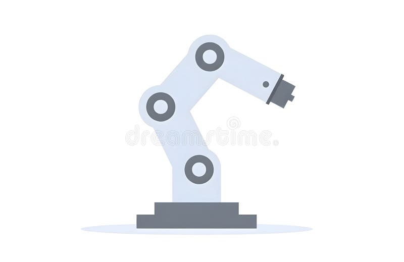 Stylized Robotic Arm Illustration with Jointed Segments for Industrial ...