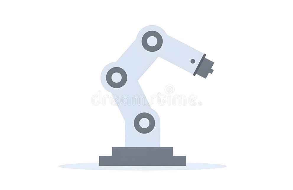 Stylized Robotic Arm Illustration with Jointed Segments for Industrial ...