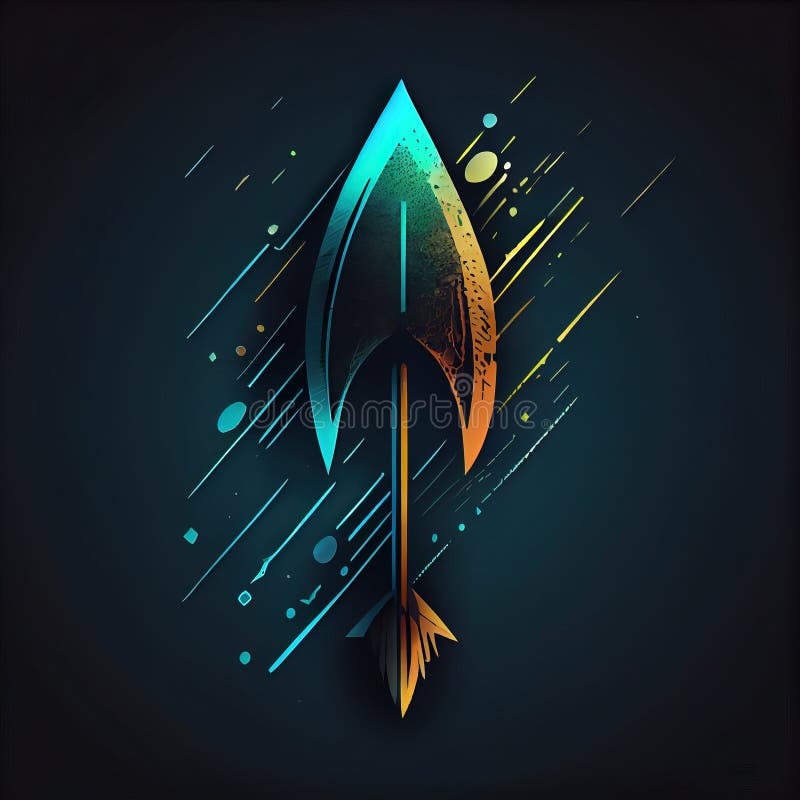 A Stylized Illustration of a Rocket Ship with a Splash of Paint on it S ...