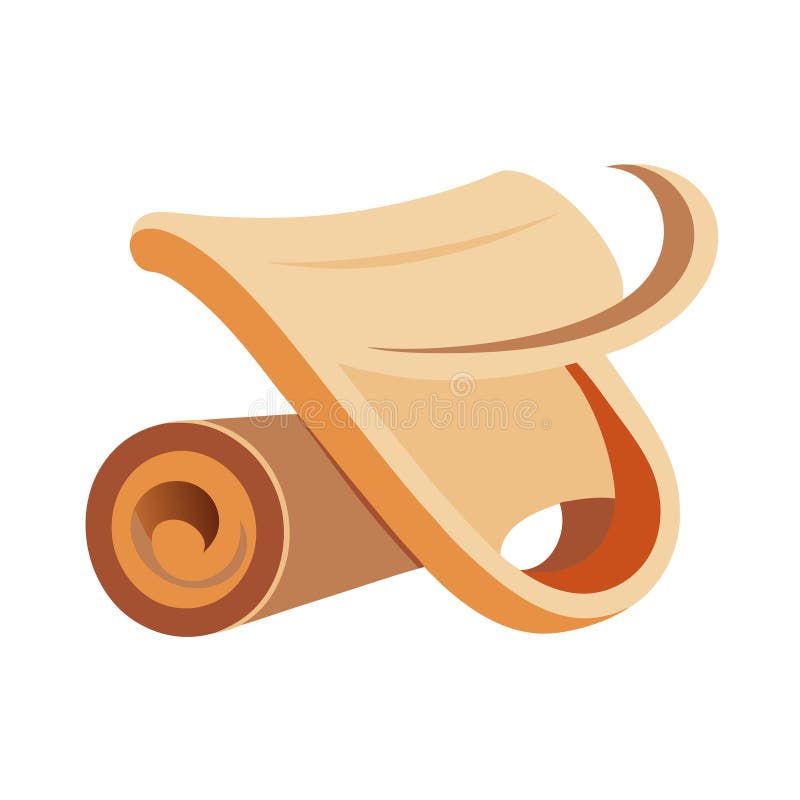 Stylized Rolled Parchment or Leather Roll Flat Design Illustration ...
