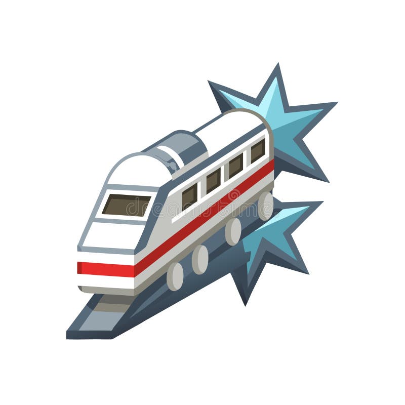 Modern High-Speed Train Icon with Dynamic Star Effect Stock ...