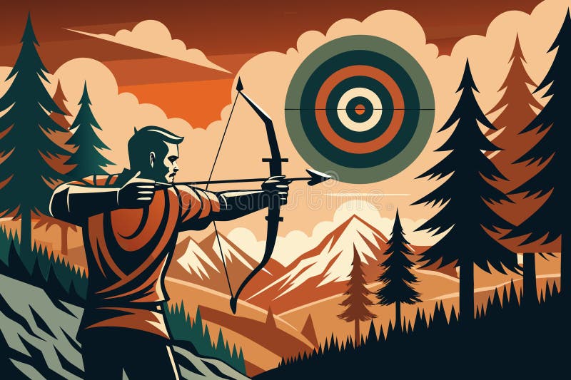 Forest Aiming Bow Stock Illustrations – 314 Forest Aiming Bow Stock ...