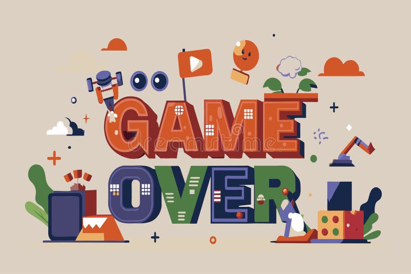 A Stylized Illustration Signifying the End of a Game, Featuring Iconic ...