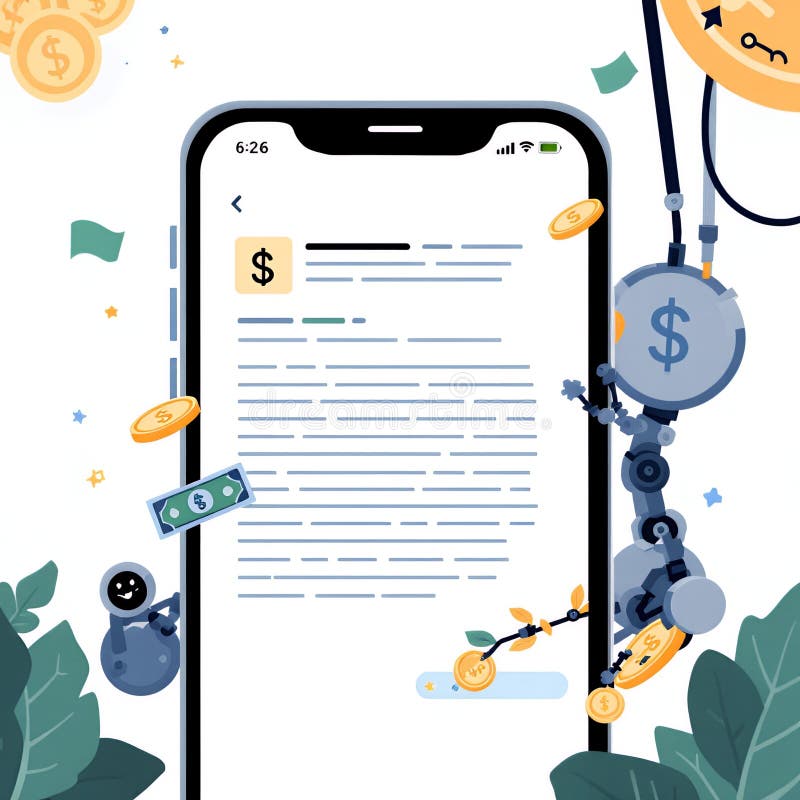 Smartphone App for Financial Transactions with Robotic Interface Stock ...