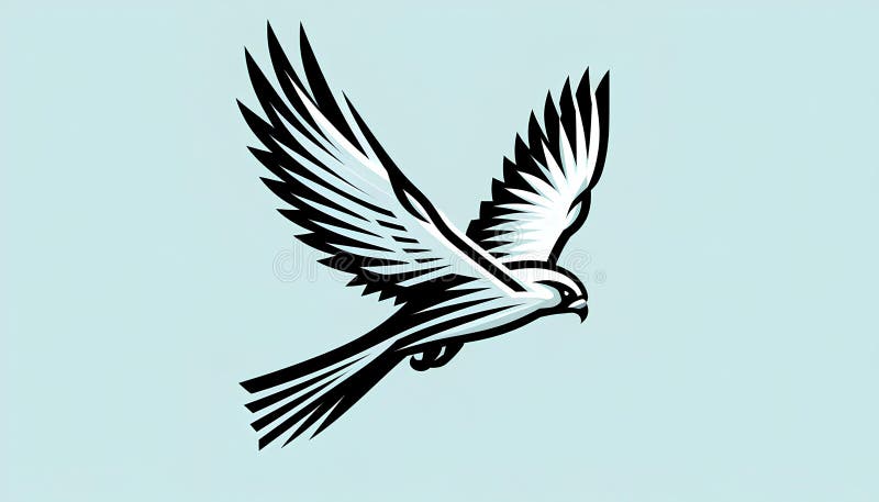 Stylized Illustration of a Soaring Bird, Possibly a Haw Stock ...