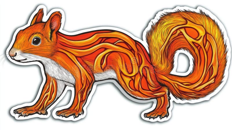 Fiery Squirrel Anatomy stock illustration. Illustration of squirrel ...