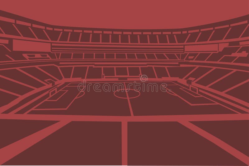 Soccer Football Stadium Outline Shape Silhouette Vector for Background ...
