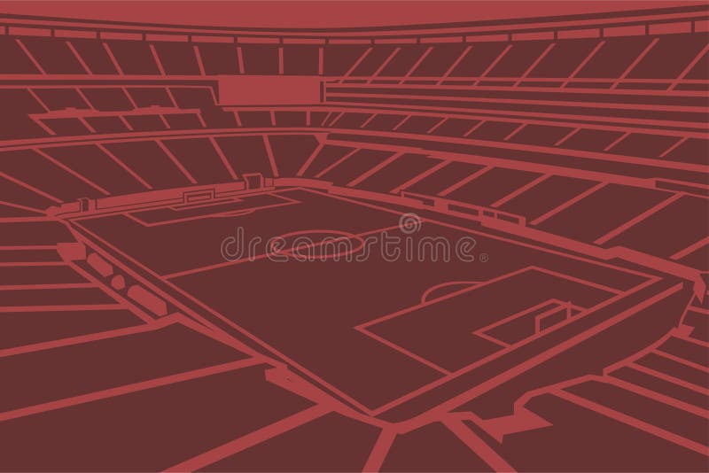 Soccer Football Stadium Outline Shape Silhouette Vector for Background ...