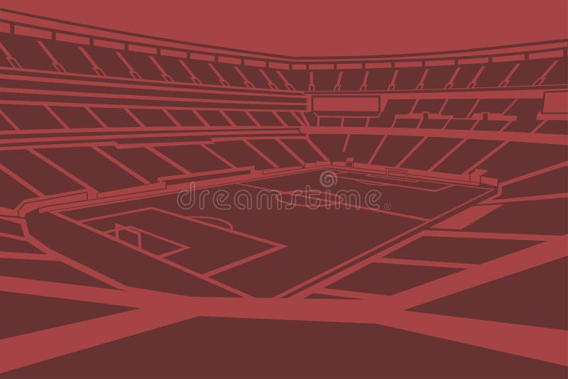 Soccer Football Stadium Outline Shape Silhouette Vector for Background ...