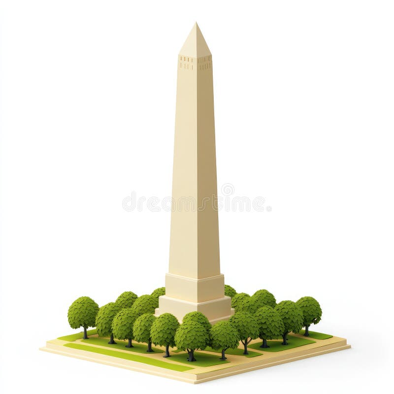 Tall Obelisk Monument Surrounded by Lush Green Trees in a Park Stock ...