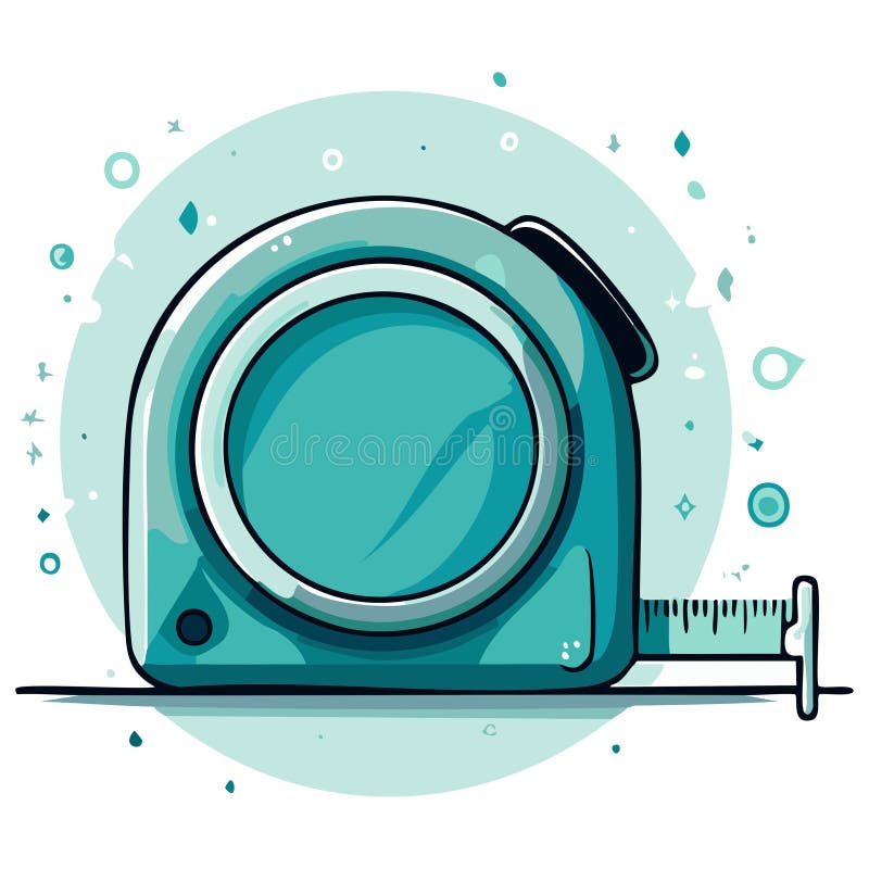 Stylized Illustration of a Tape Measure Tool for Construction and DIY ...