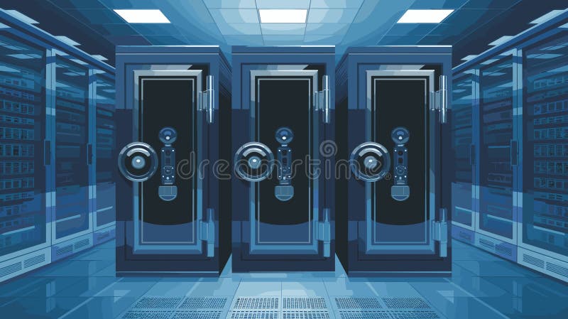 Futuristic Secure Vaults in a Data Center Stock Vector - Illustration ...