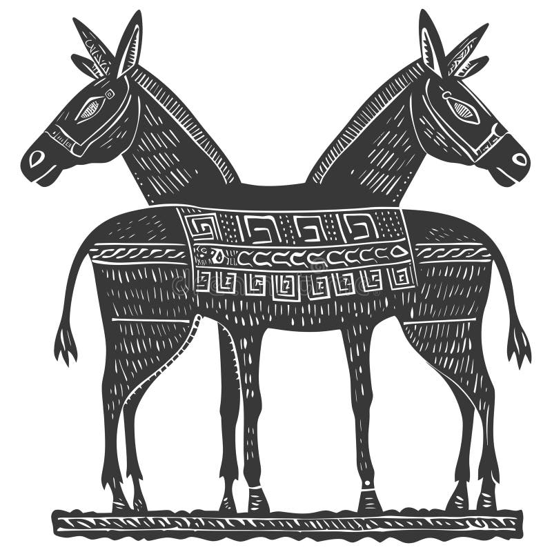 Stylized Two Headed Eagle with Hand of Fatima Stock Illustration ...