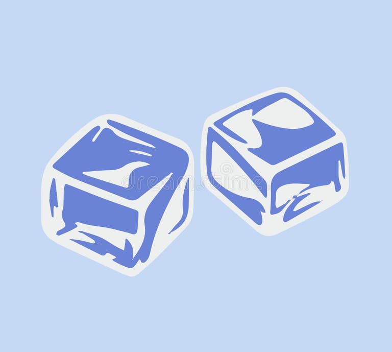 Stylized Illustration of Two Ice Cubes on a Blue Background Stock Illustration - Illustration of ...