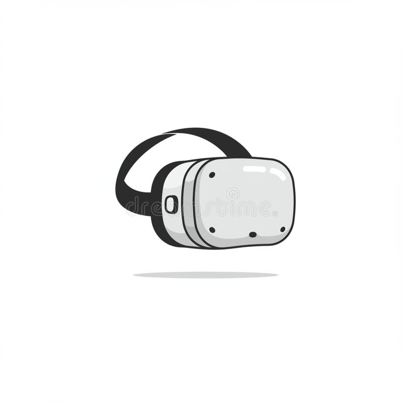 A Stylized Illustration of a Virtual Reality Headset Featuring a Sleek ...