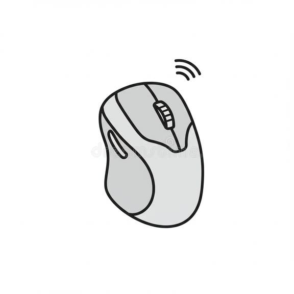Stylized Illustration of a Wireless Computer Mouse with a Simple Design ...