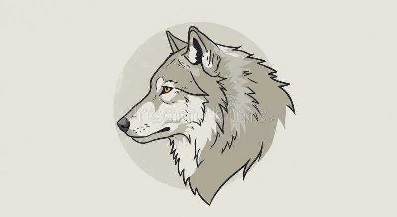 Stylized Illustration of a Wolf S Head in Profile Facing Left. the Wolf ...