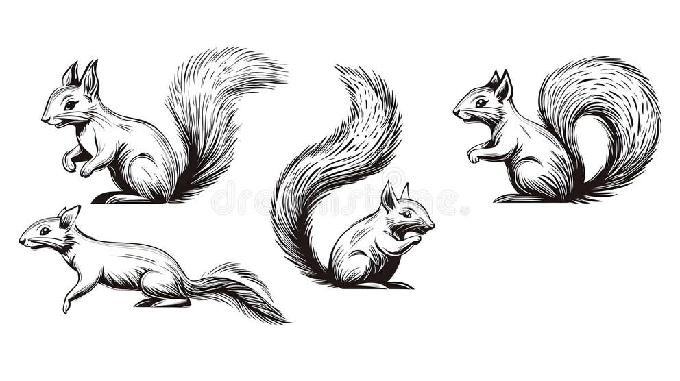 Stylized Squirrels Stock Illustrations – 63 Stylized Squirrels Stock ...