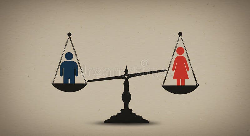 A Stylized Image of a Balance Scale with Two Sides. the Left Side ...