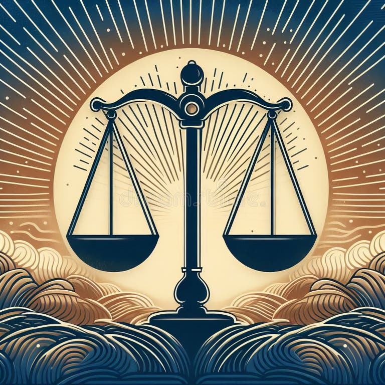 A Stylized Image of a Balanced Scale Representing Fair and Ju Stock ...