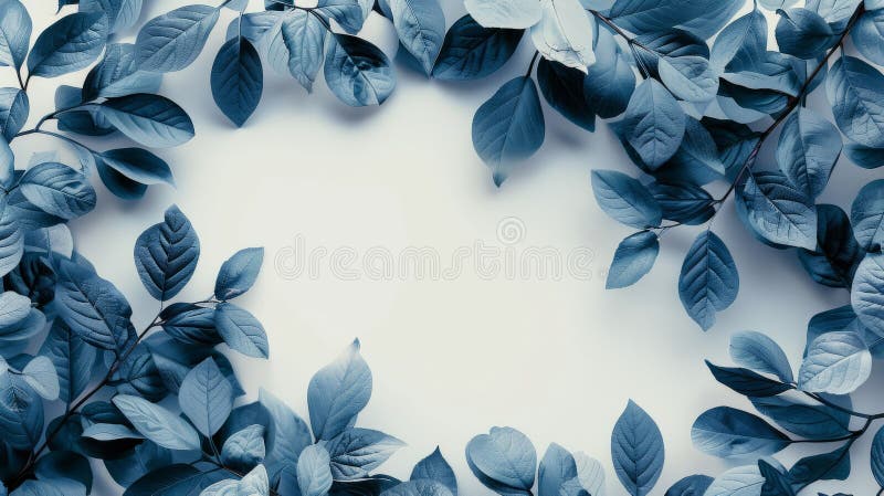 Blue leaves frame stock photo. Image of blue, nature - 323337628