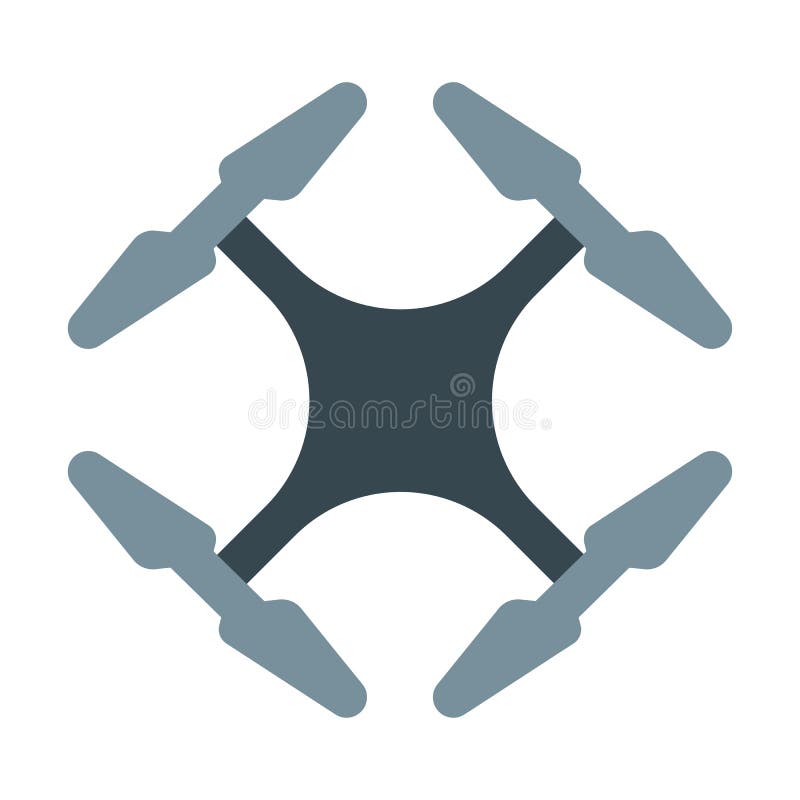 Stylized Image of a Drone, Quadrocopter Top View Vector Flat Icon Isolated. Stock Vector ...