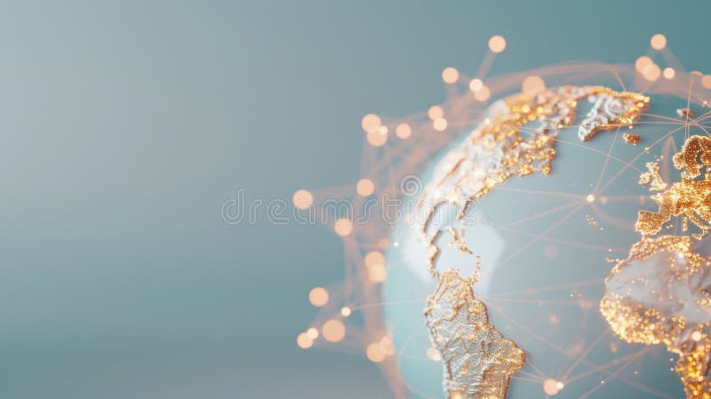 A Stylized Image of the Earth with a Network of Connections Surrounding ...