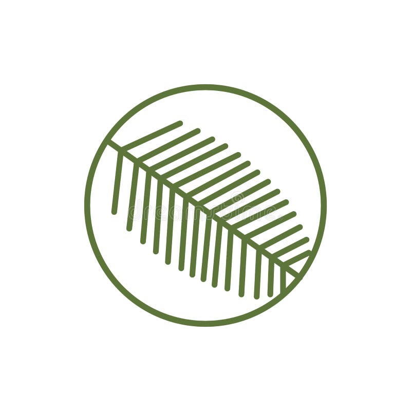 Leaf of Fern or Palm in a Circle Stock Vector - Illustration of leaves ...